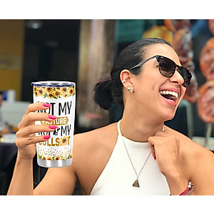 Cosictic Cow Lover Gift, Not Today Heifer Not My Pasture Not My Problem Travel Tumbler With Sunflower Cow, Gift For Heifer Cow Lover Farmer Life Lover