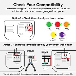 Wyze Smart Garage Door Opener w/built-in HD Video, Remotely Control Garage Door, 1080p HD Video w/Color Night Vision, Two-Way Audio