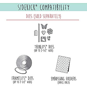 Sizzix Sidekick Starter Kit 661770 Portable Manual Die Cutting & Embossing Machine for Arts & Crafts, Scrapbooking & Cardmaking, 6.35 cm Opening, 2.5" Opening, White