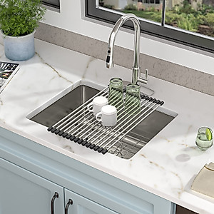 23 Bar Sink Undermount - Fulorni 23"x18" Undermount Bar Sink 16 Gauge Stainless Steel Kitchen Bar Prep RV Sink Single Bowl Basin