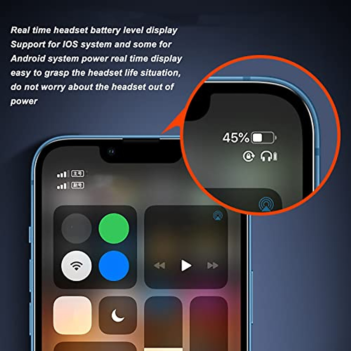 PUSOKEI Ear Hook Bluetooth Headset, Earpiece Bluetooth Wireless, 4 Hrs Playtime, Bluetooth Earpiece for Cell Phone with LED Digital Display, Ergonomic Earphones
