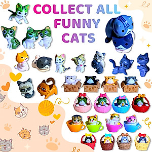 Bath Bombs for Kids Set with Cat Toys Surprise Inside for Kids - Surprise Cute Cats Inside Each Fizzy Bath Ball - Natural and Safe for Girls, Boys, Teens - Perfect for Gift - Handmade in USA