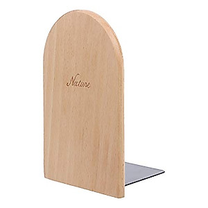 tegongse 1Pc Book Ends, Walnut Wood Bookends, Non-Skid Bookend Supports, Book Stopper for Books/Movies/CDs/Video Games