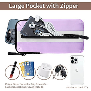 Prime Comfort Running Phone Holder Armband, iPhone Arm Bands for Exercise, Running Arm Bands for Cell Phone, Phone Purse Cell Phone Holder for Walking (Purple)