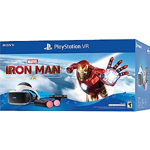 Newest Playtation VR Marvel's Iron Man VR Bundle: VR Headset, Camera, 2 Move Motion Controllers, Marvel's Iron Man VR Game + Batman + Hubxcel Controller Fast Charging Dock