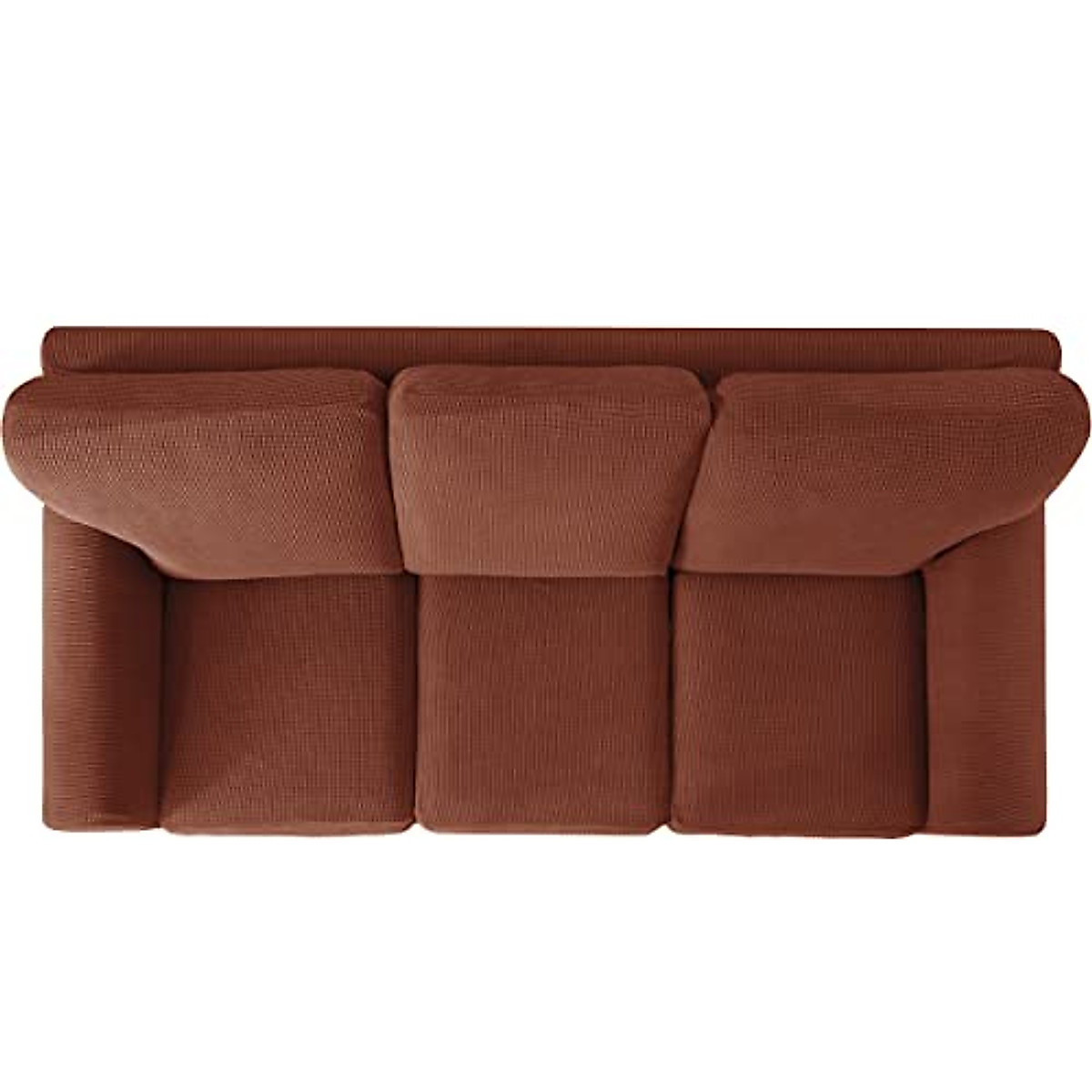 subrtex 7 Pieces Sofa Covers,Multifunctional Sofa Slipcovers with Separate Cushion Covers and Seperate Backrest Covers Furniture 3 Seaters Protector(Large,Brick)