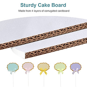 Distlety Cake Boards Drum Round 6 Pack, 1/2" Thick 12 inch Cake Drum, Cake Decorating Supplies White Smooth Edge for Multi-tier Birthday Wedding Party Cake drum board