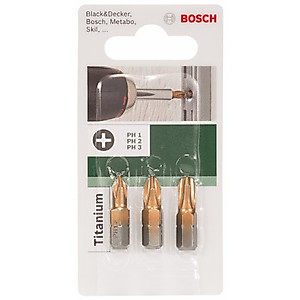 Bosch Accessories 2609255965 25mm Drill Bit PH1/ PH2/ PH3 Titanium Quality