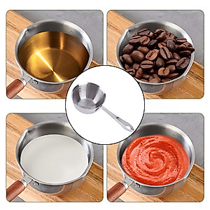 Stainless Steel Butter Warmer, Milk Warmer Pot with Pour Spouts Mini Chocolate Melting Pot for Coffee Tea Soup Warming
