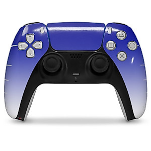 WraptorSkinz Skin Wrap compatible with Sony PS5 DualSense Controller Smooth Fades White Blue (CONTROLLER NOT INCLUDED)