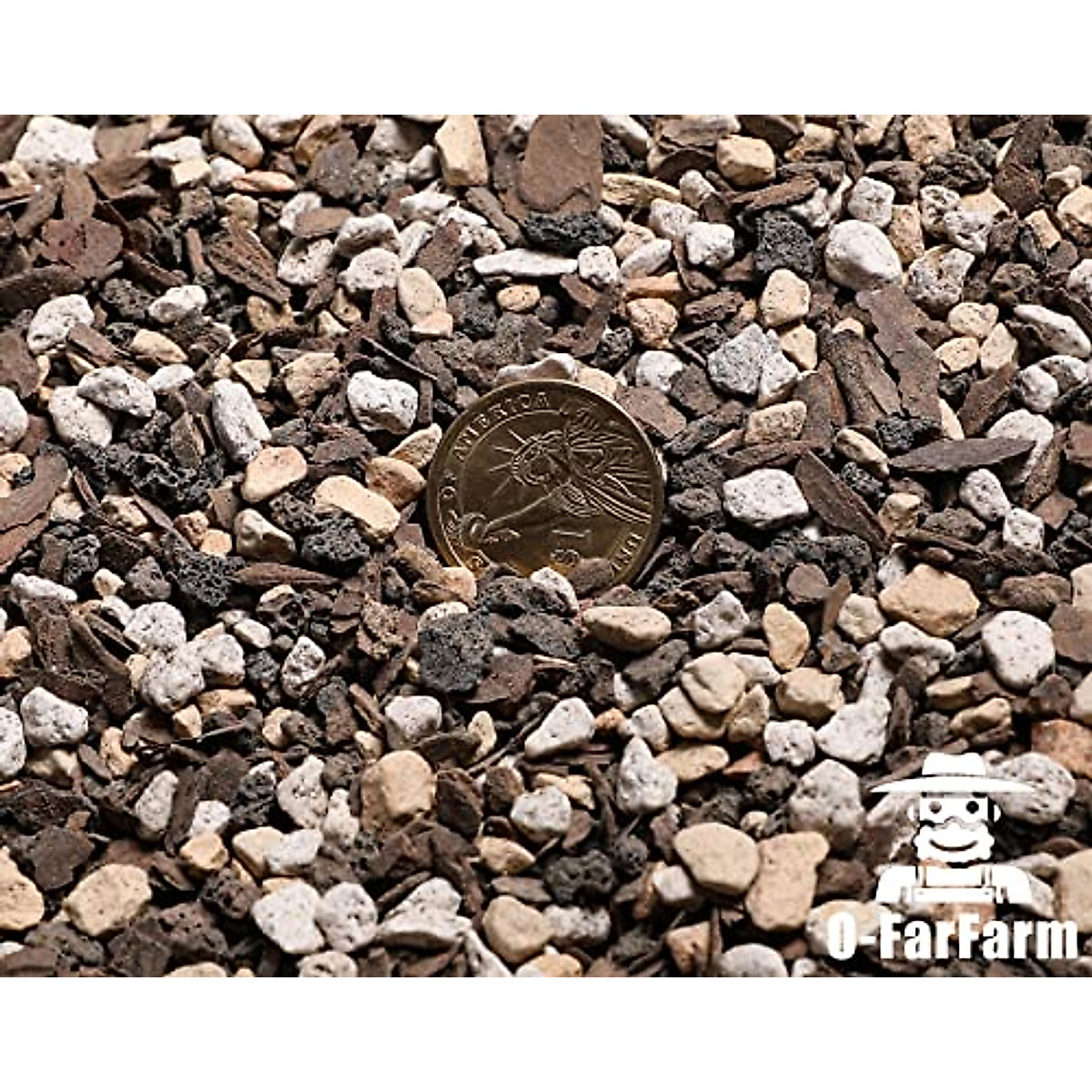 O-FarFarm Bonsai Soil Mix Ready to Use 4 Quart, Fast Draining All Purpose Potting Soil for Bonsai Tree, Ideal for Root Development, Made from Akadama, Lava Rock, Pumice and Pine Barks