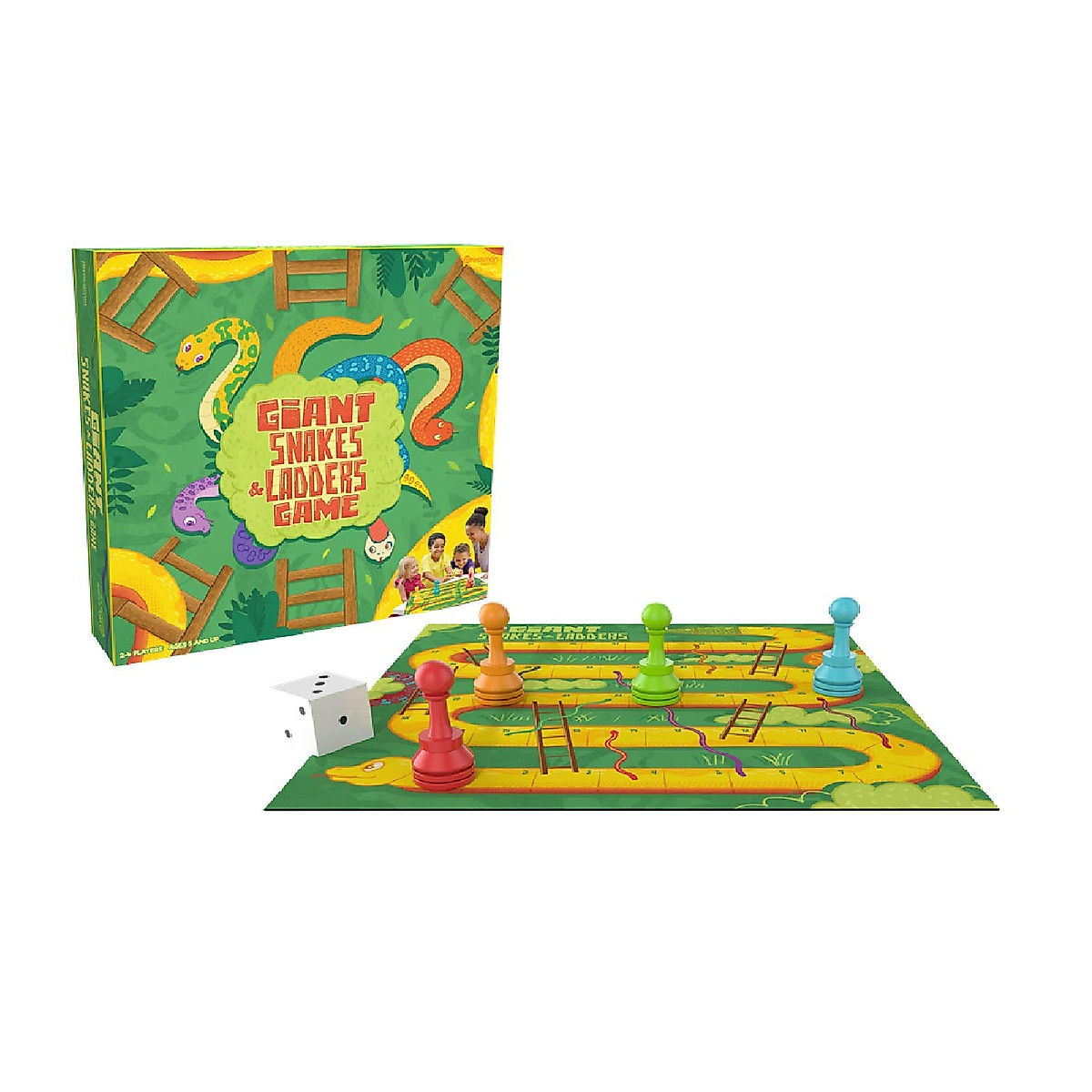 Pressman Giant Snakes & Ladders Game - Classic Gameplay Supersized, 60 months to 1188 months