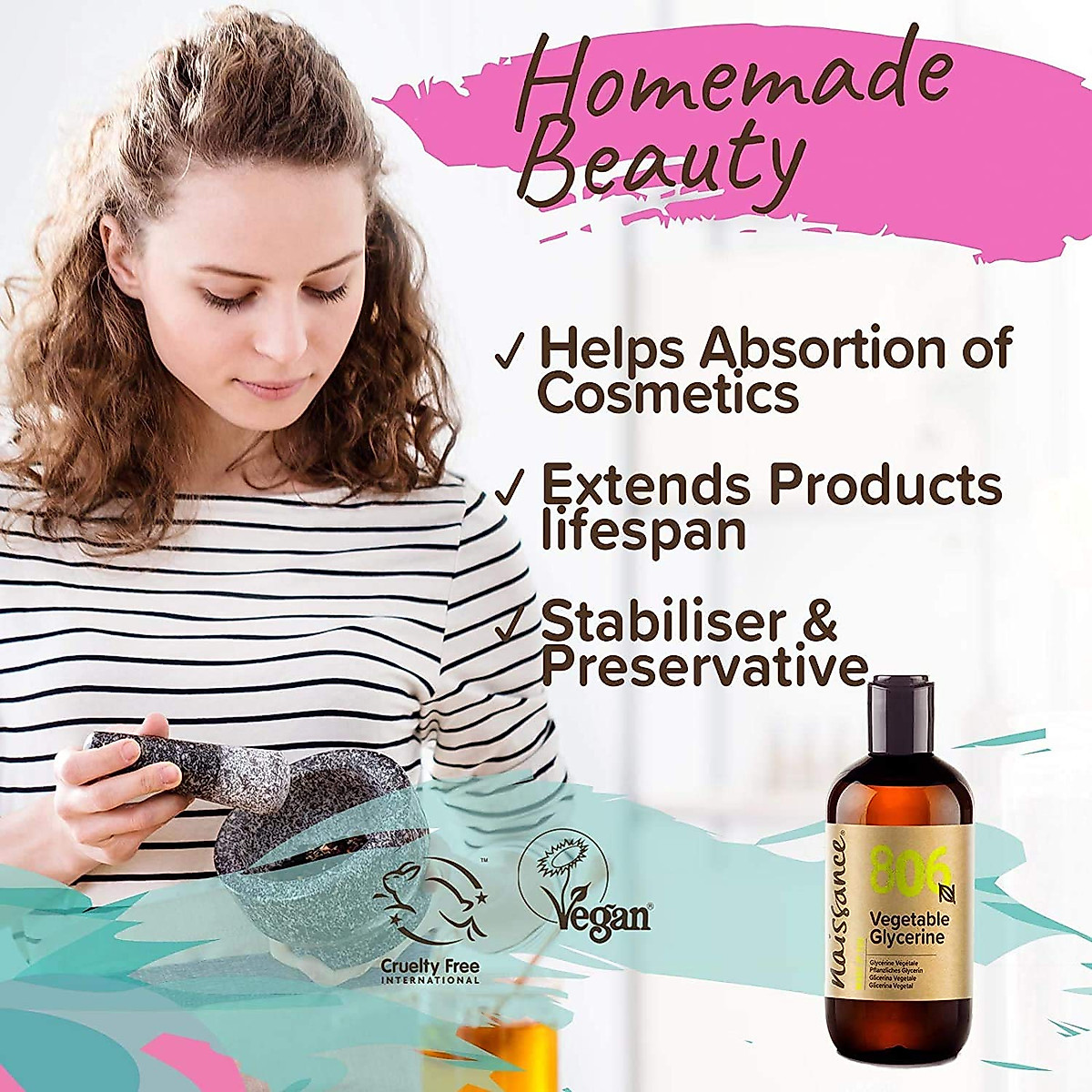 Naissance USP Vegetable Glycerin 32 fl oz - Pure, Pharmaceutical Grade, Kosher, Vegan, Natural Humectant, Non-GMO - All Skin Types