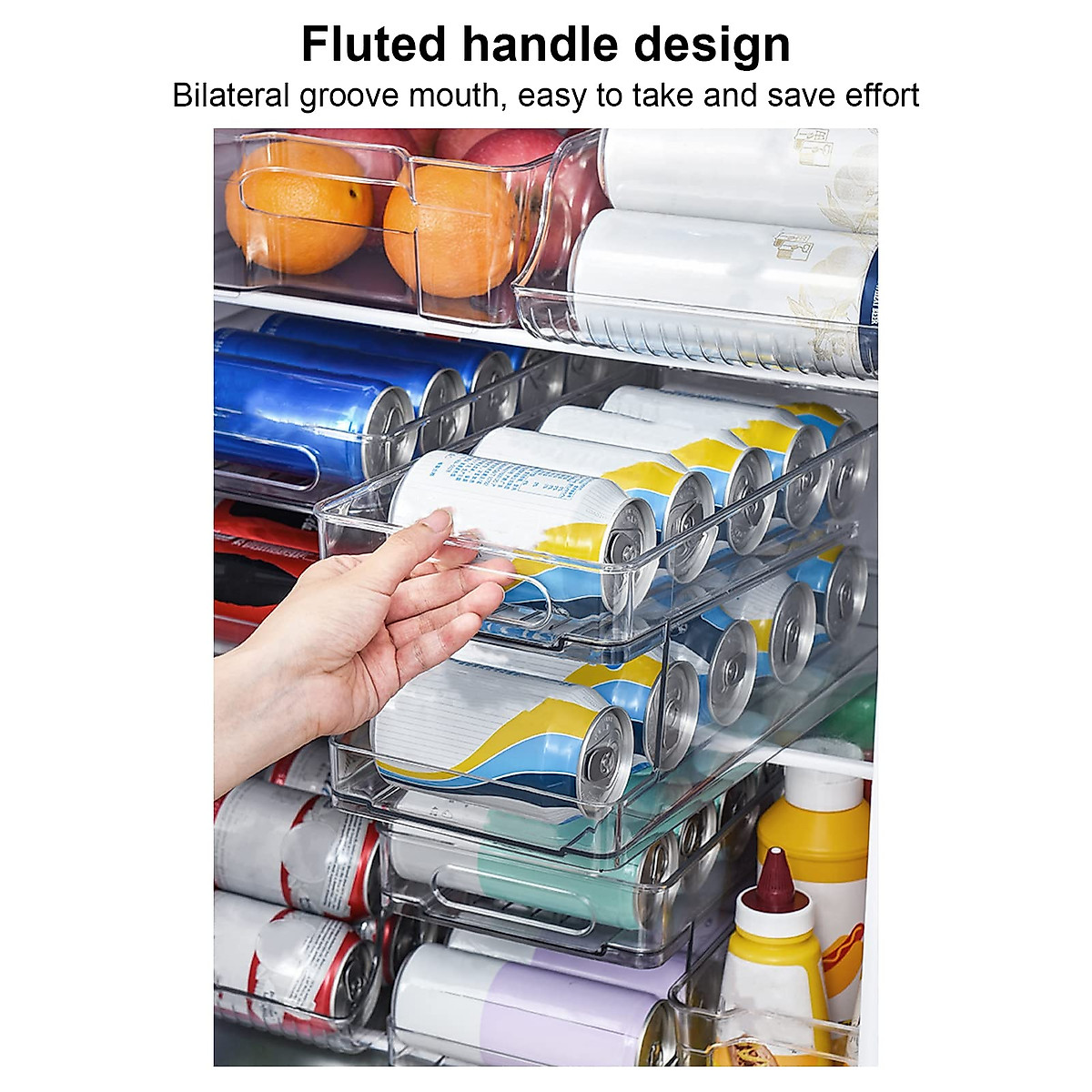 Tyenaza Can Organizer, Stackable Drink Soda Can Holder Rack PET Dispenser Double Deck, Can Storage Organizer Fit for Pantry Refrigerator Kitchen