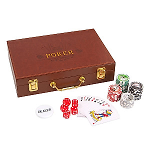 ZOOCEN Classic Poker Chips Set 11.5 Gram Chips, 2 Decks of Playing Cards Poker Set