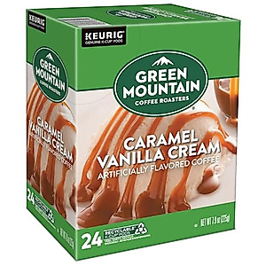 Green Mountain Coffee Roasters Caramel Vanilla Cream Coffee, Keurig Single-Serve K-Cup pods, Light Roast, 96 Count (4 Packs of 24)