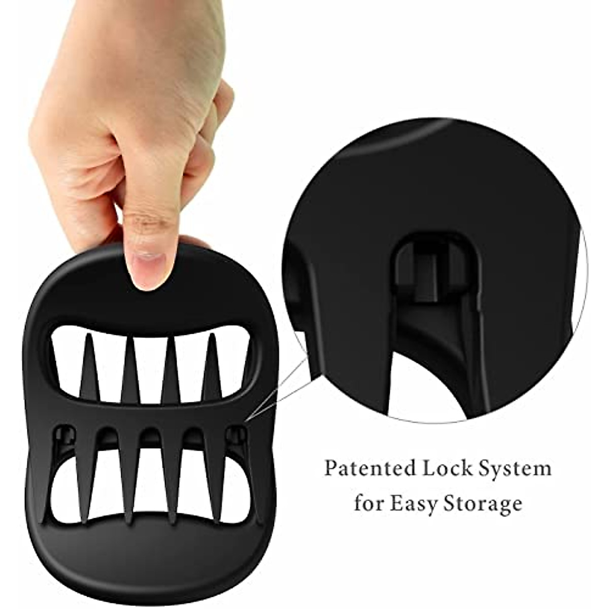 KITCHENDAO Meat Shredder Claw, Fully Solid to Create Strongest BBQ Meat Forks, Lock Mechanism for Safe Storage, BPA Free, Smoker Accessories for BBQ Gifts for Men & Stocking Stuffers for Men