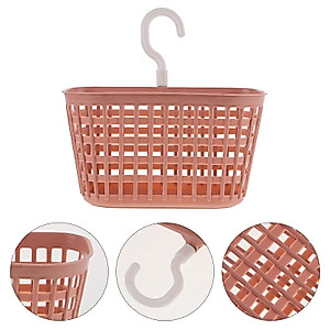 Cabilock Plastic Shower Rotatable Storage Hook Holder,rotatable Sponge Dish Supplies Toy Accessories Basket,for Scrubber Candy Pink Basket Rack Bathroom Hanging with Bath Tote Cosmetics