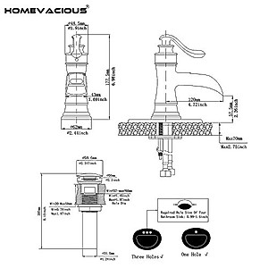 Waterfall Bathroom Faucet Oil Rubbed Bronze Sink with Pop Up Drain Stopper Faucets Single Hole Rustic Vanity Farmhouse Overflow One Handle Bath Black Commercial Assembly Lead-Free by Homevacious