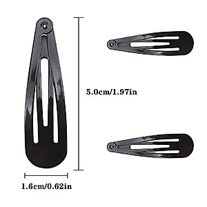 40 Pieces 2 Inch Black Metal Snap Hair Clips Non-slip Hair Barrettes Hair for Girls, Women, Kids Teens or Toddlers