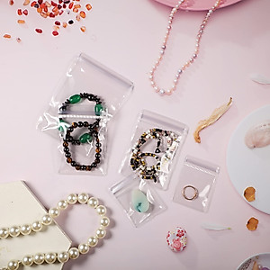 Clabby Clear Pvc Jewelry Bags Plastic Transparent Jewelry Rings Earrings Packing Storage Pouch Anti Tarnish Zip Lock Bags for Holding Jewelries, 2 X 2.8 Inch, 2.8 X 4 Inch, 3.5 X 5 Inch(120 Pieces)