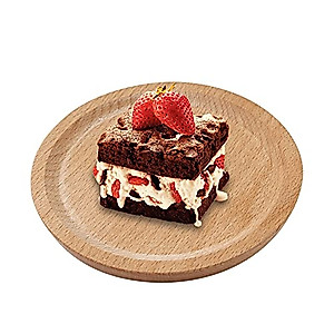 GEEKLLS Breakfast Tray Solid Beech Wood Rectangular Dinner Plate Western Food Rectangular Round Corners Snack Dessert Serving Tray