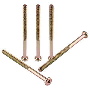 Bonsicoky M6x90mm Button Head Socket Cap Bolts Screws, 10Pcs Zinc Plated Carbon Steel Allen Hex Drive, Full Machine Thread with Bonus Hex Key