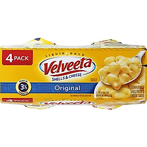 Velveeta Shells & Cheese Original Microwavable Macaroni and Cheese Cups (4 ct Pack, 2.39 oz Cups)