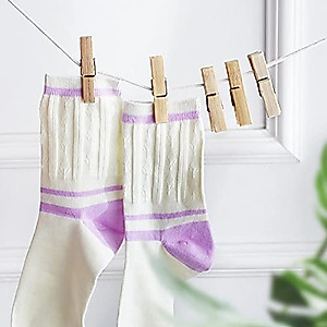 Loliyas Clothes Pins, Bamboo Wooden Clothespins Wood Clips, Small Close Pins Clothing Pins Clothes Pegs for Photos Crafts Pictures Baby Hanging Clothes Clothesline Laundry Clip, 40 Pack 2.4 Inch