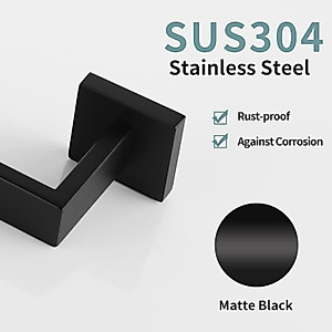 Durafe Towel Hooks for Bathrooms,Matte Black Robe Towel Hooks Wall Mounted 304 Stainless Steel for Bath Coat Shower Kitchen Heavy Duty Wall Hooks 2 Pack