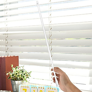 AOOCEEPAW 17 Inches 2 Pieces Blind Wand, Vertical Blinds Replacement Parts, Tilt Wand Replacement, Clear Blind Rod with Hook and Grip, Plastic Blind Opener, Long Window Blind Stick Tilt Rod