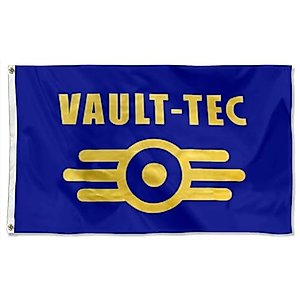 Cayyon Vault-Tec Flag Banner Outdoor Indoor Decoration Flag 3x5Feet Double Stitched Polyester with Brass Grommets