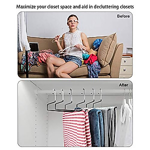 DOIOWN Blanket Hangers Comforters Hangers Heavy Duty Stainless Steel Hangers with Black Vinyl Coating Non Slip Organizer Hangers for Quilts, Bedding,Towels, Table Clothes, Rugs (6 Pack)