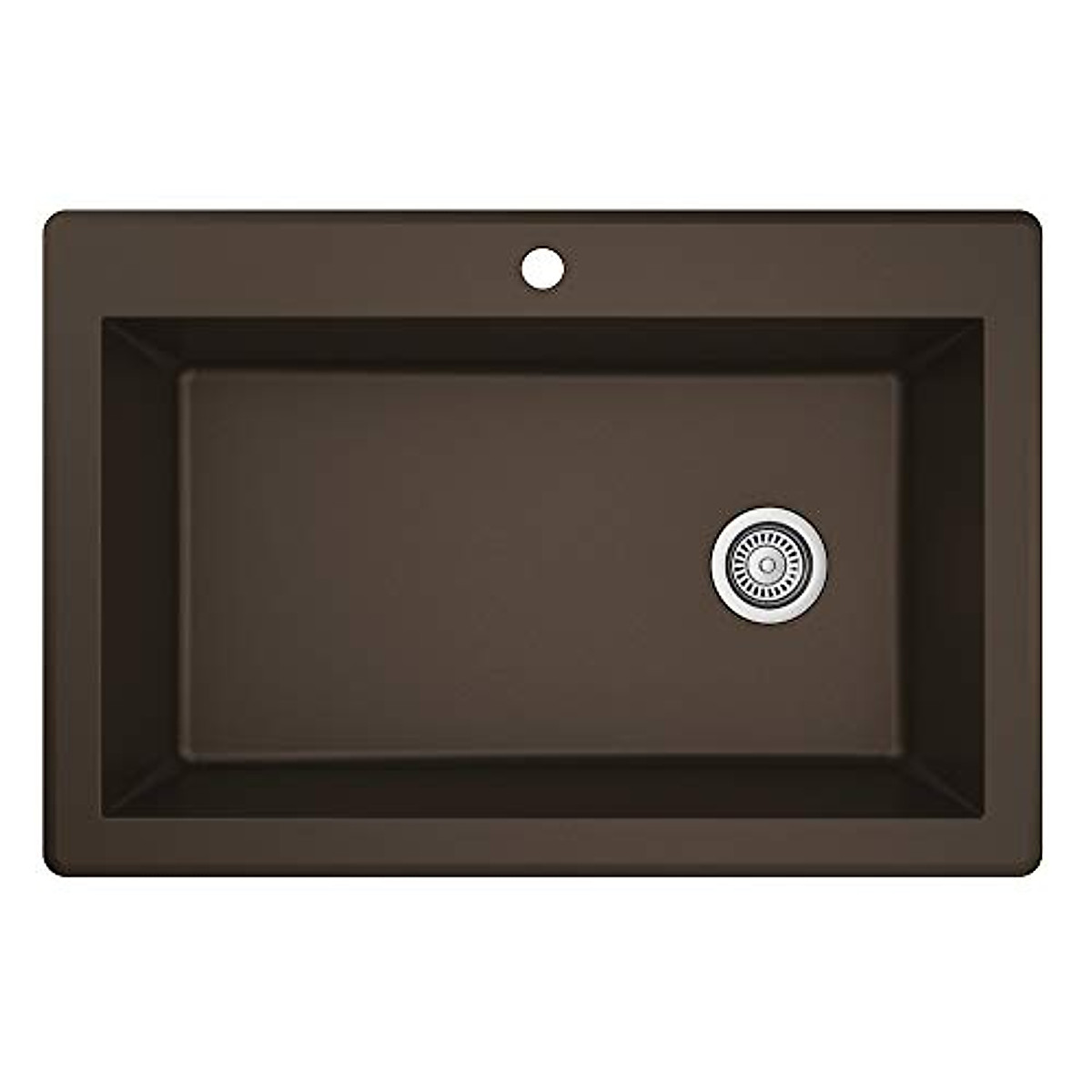 Karran QT-670 Drop-In Quartz Composite 33 in. 1-Hole Single Bowl Kitchen Sink in Brown