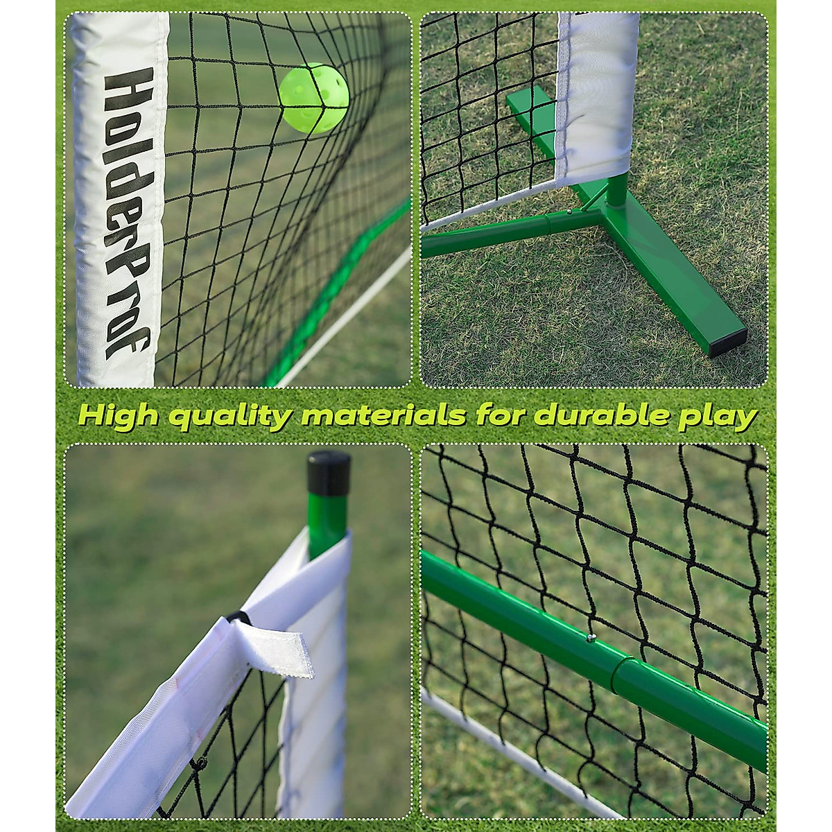 HolderProf 3.0 Pickleball Nets Set, 22 FT Pickleball Net Official Regulation Size, Portable Outdoor Pickleball Net System with Court Line Marker Set and Travel Bag Accessories for Official Size Court