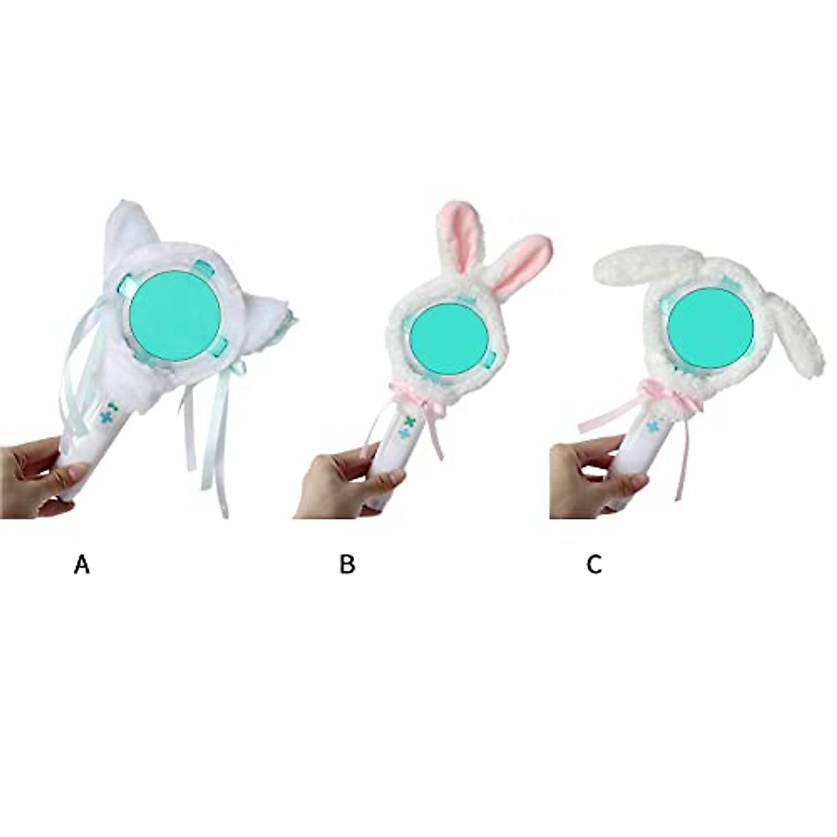 Lightstick Cover,Plush Cartoon Light Stick Covers,Glow Sticks Decorative Cute Protective Cover with Animal Ear Shape for Kpop TXT Concerts,Shows,Performance