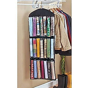 Decorative Hanging Flag Organizer for House Flags and Garden Flags, Flag Storage Container. Double Size Pockets: 21 Small Pockets And 12 Big Pockets, Punture Resistant, Heavy Duty Material