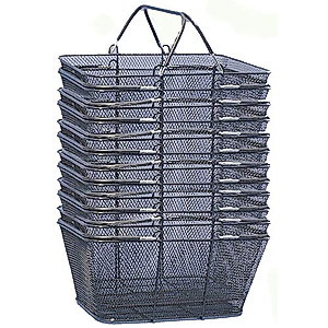 CUSTOM Shopping Basket Wire Mesh Market Gift Store BLACK Lot Of 12 NEW