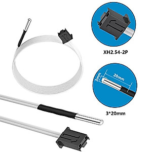 AIMPGSTL 3D Printer Temperature Resistance NTC100K, Long 1M Thermistor Sensor Accessories, Thermal Head High Temperature Version 350 Degrees