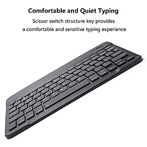 Rechargeable Bluetooth Keyboard and Mouse Combo Ultra-Slim Portable Compact Wireless Mouse Keyboard Set for Android Windows Tablet Cell Phone iPhone iPad Pro Air Mini, iPad OS/iOS 13 and Above (Black)