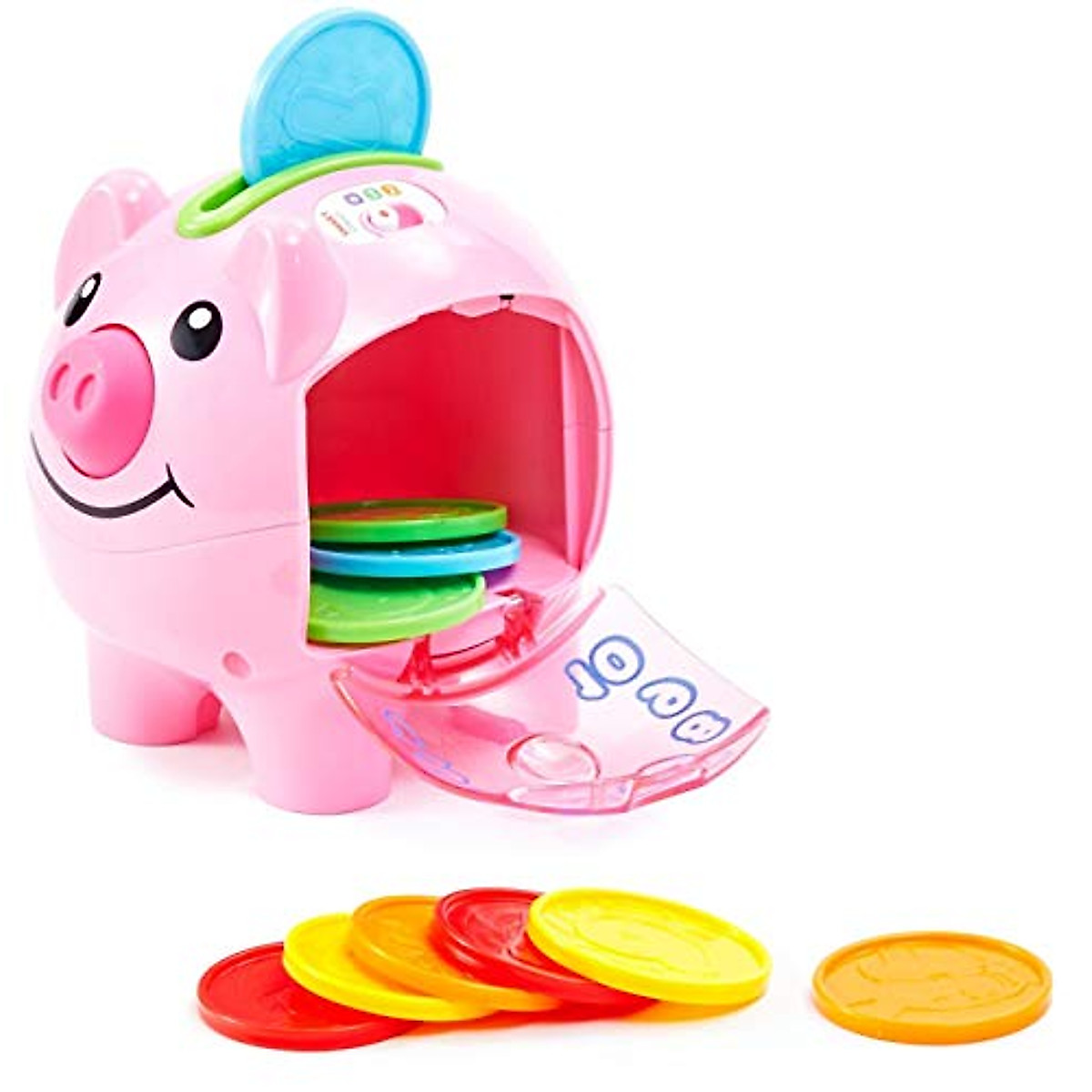 Fisher-Price Laugh & Learn Baby Learning Toy Smart Stages Piggy Bank With Music & Phrases For Infant To Toddler Ages 6+ Months