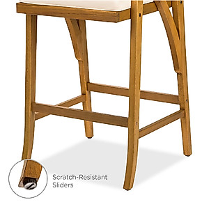 Best Choice Products Set of 2 Outdoor Acacia Wood Bar Stools Bar Chairs for Patio, Pool, Garden w/Weather-Resistant Cushions - Teak Finish