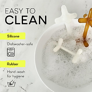 Moonlight Silicone Teethers for Babies, Baby Teether for Infants, Toddlers, Newborns, Dishwasher and Freezer-Safe Teething Toy, White - Moonjax