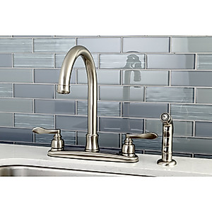 Kingston Brass FB7798NFLSP NuWave French 8" Centerset Kitchen Faucet, Brushed Nickel