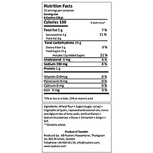 Nyakers Gingerbread Snaps Cookie Tin, Finest Ginger Snaps Original Flavor Swedish Cookie, 750 g - 26.45 oz - 1.65 lbs, With Protective Insert