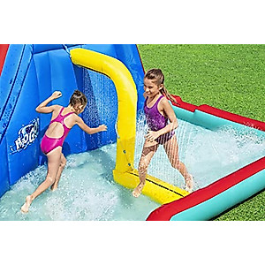 Bestway H2OGO! Waterfall Waves Mega Water Park | Inflatable Slide and Pool Fits Up to 6 Children