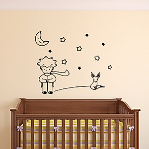 The Little Prince - El Principito - Vinyl Wall Art Stickers - 23" x 28" - Unisex Childrens Bedroom Decals - Preschool and Kindergarten Kids Vinyl Wall Art