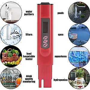 Water Quality Monitor, Accurate Digital LCD Tds Water Quality Purity Monitor Ph Meter Tester for Water Laboratories, The Aquaculture Industry, Hospitals, Swimming Pools