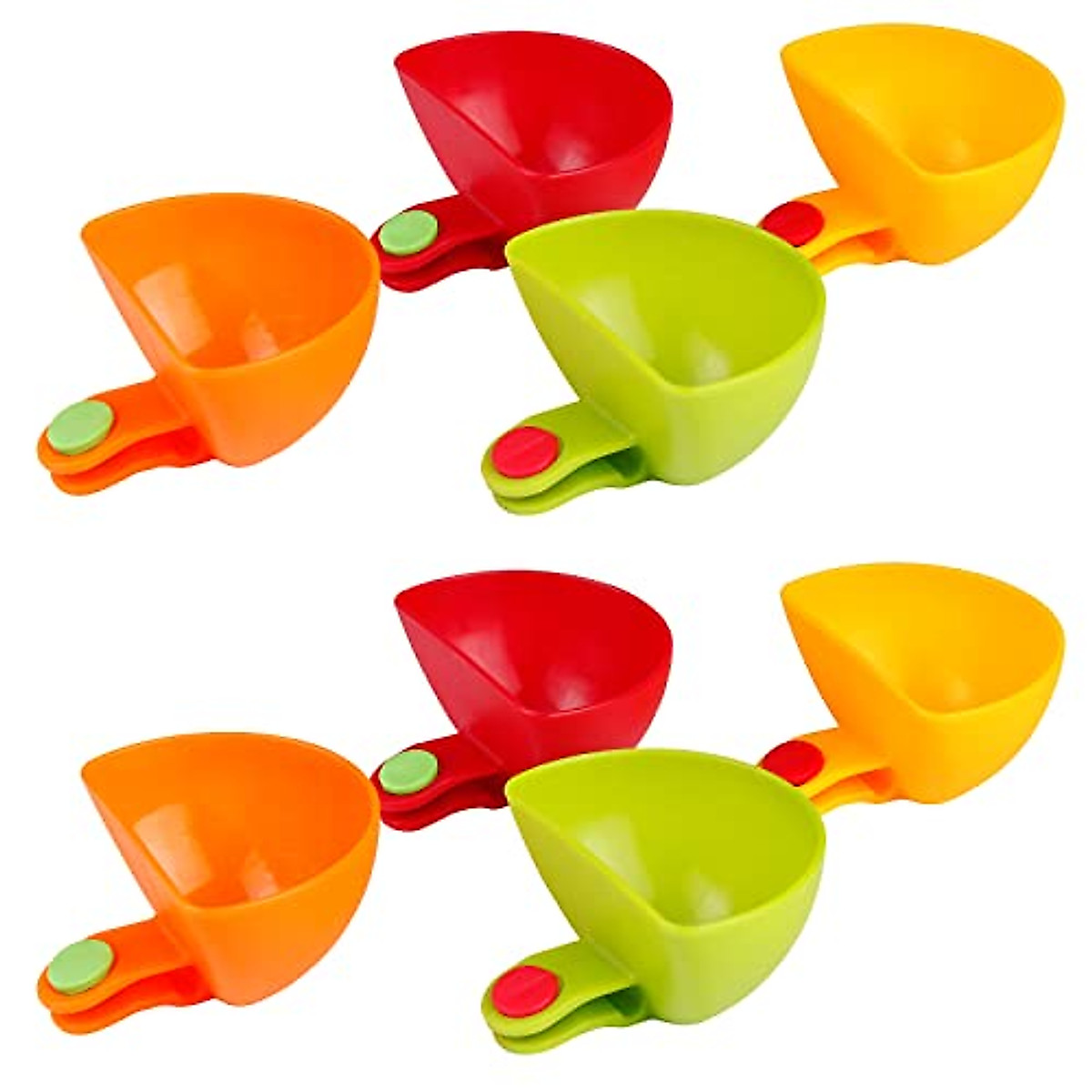 Dip Clip Bowl Plate Holder -8pcs Color Plastic Dish Chip And Dip Serving Set For Spice Tomato Sauce Salt Veggie Vinegar Ketchup Chips - Chip Clips Holders Cup Paper Plate Holder Condiment Cups Dipping