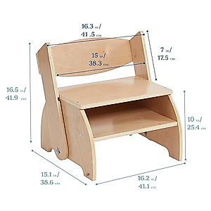 ECR4Kids Flip-Flop Step Stool and Chair, Kids Furniture, Natural
